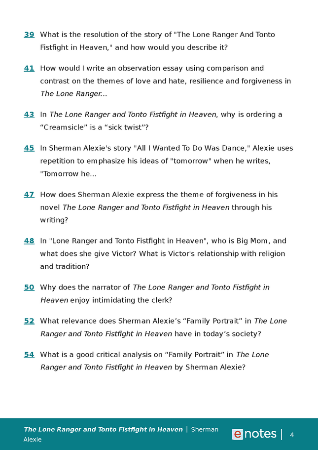 Popular Questions About The Lone Ranger and Tonto Fistfight in Heaven ...