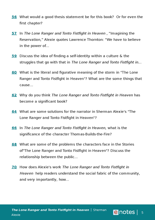 Popular Questions About The Lone Ranger and Tonto Fistfight in Heaven ...