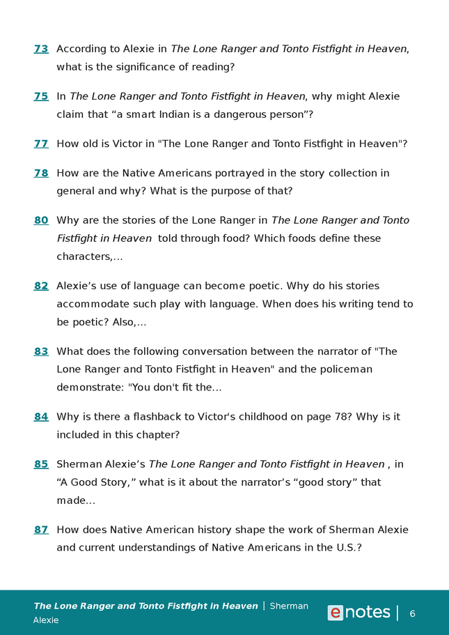 Popular Questions About The Lone Ranger and Tonto Fistfight in Heaven ...