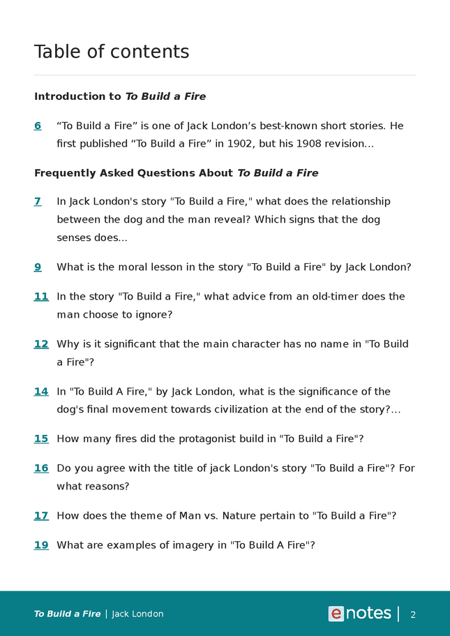 Popular Questions About To Build a Fire - eNotes.com