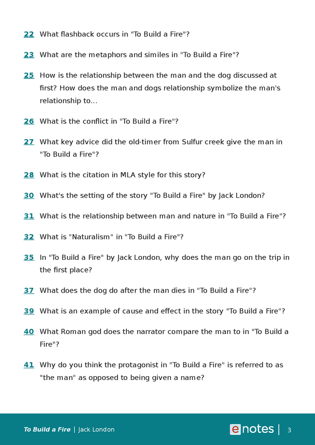 Popular Questions About To Build a Fire - eNotes.com