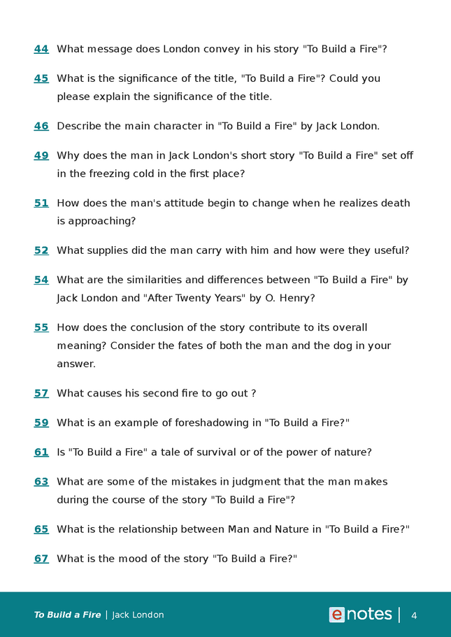Popular Questions About To Build a Fire - eNotes.com