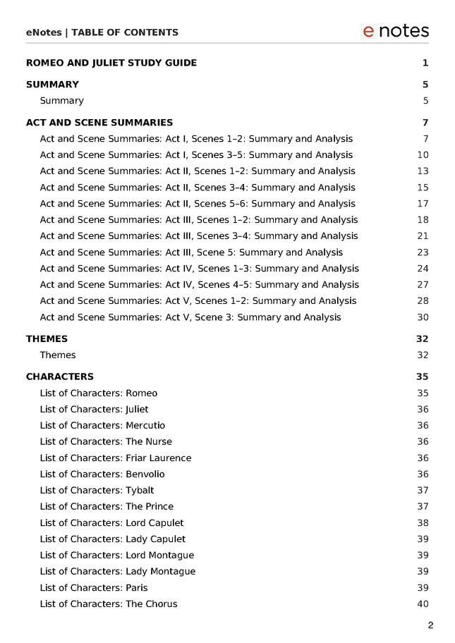 Romeo and Juliet Study Guide - eNotes.com