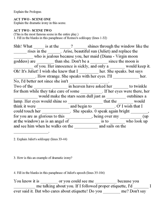 Romeo and Juliet Study Guide - DETAILED Scene-by-Scene Guide with ...