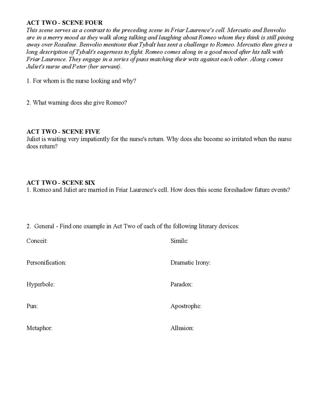Romeo and Juliet Study Guide - DETAILED Scene-by-Scene Guide with ...