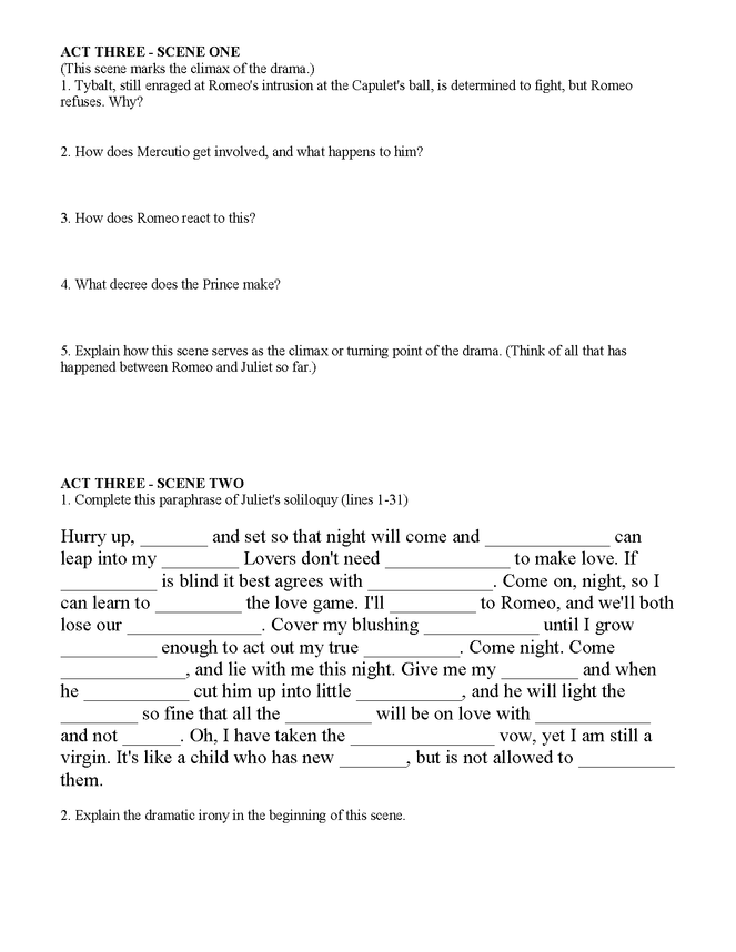 Romeo and Juliet Study Guide - DETAILED Scene-by-Scene Guide with ...
