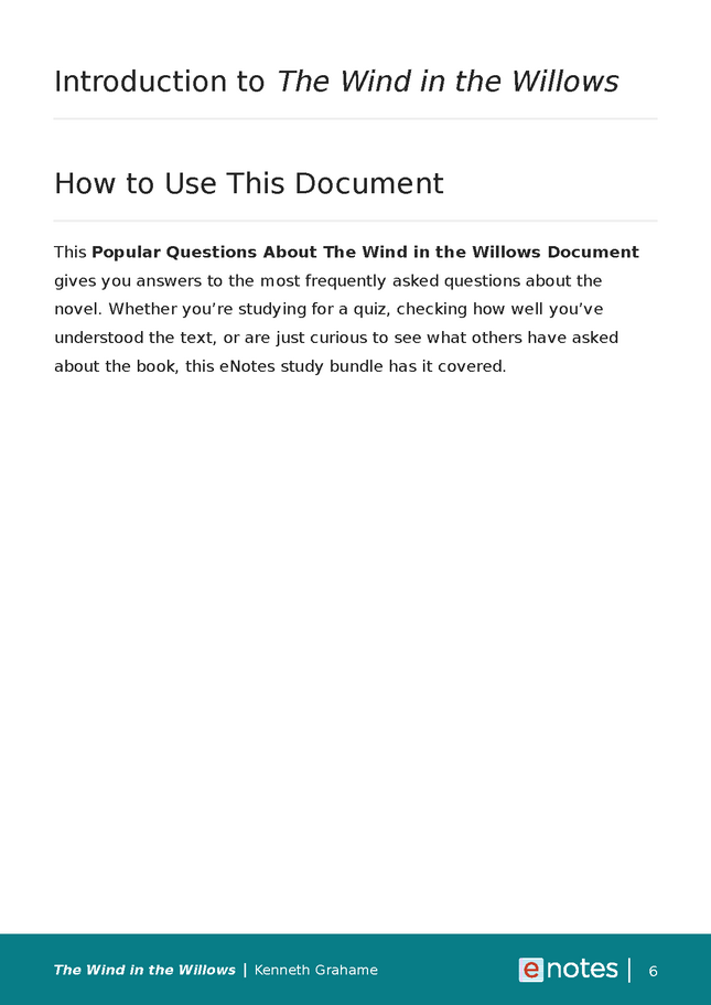 Popular Questions About The Wind in the Willows - eNotes.com