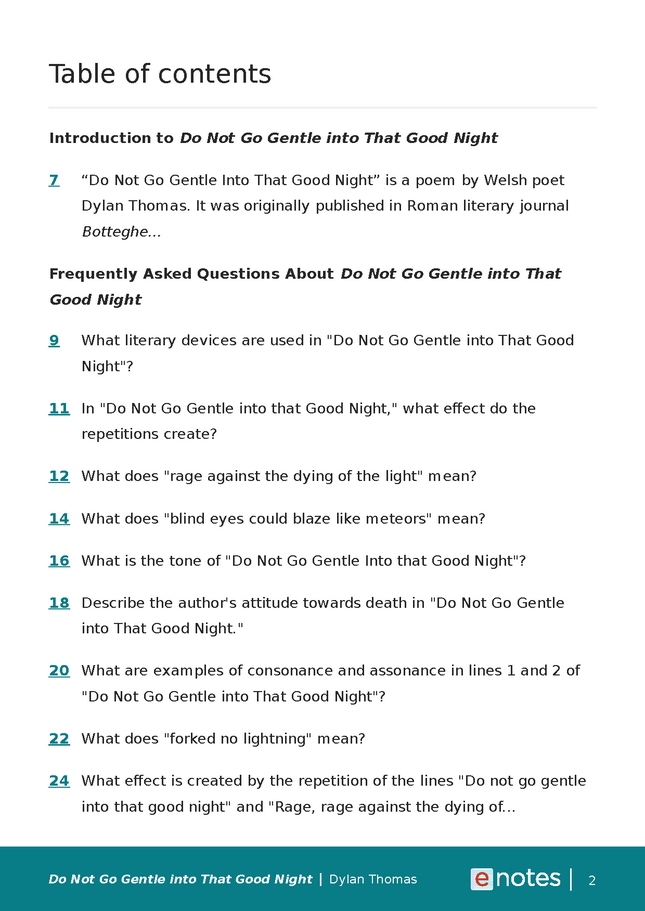 Popular Questions About Do Not Go Gentle into That Good Night - eNotes.com