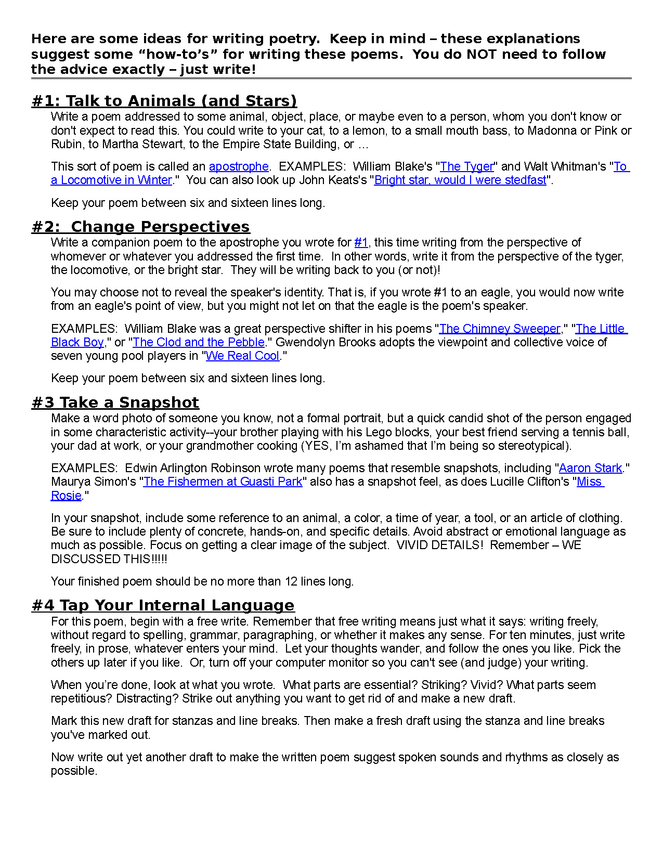 Poetry Project - eNotes.com