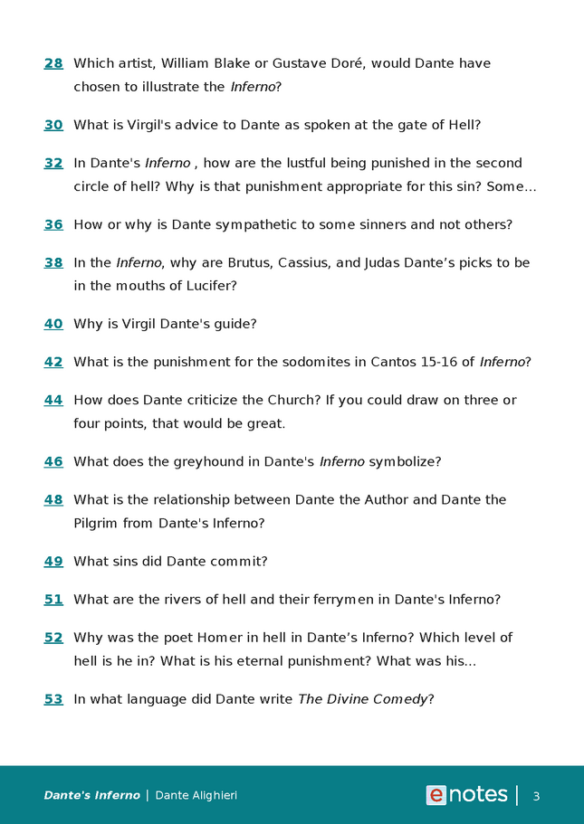 Popular Questions About Dante's Inferno - eNotes.com