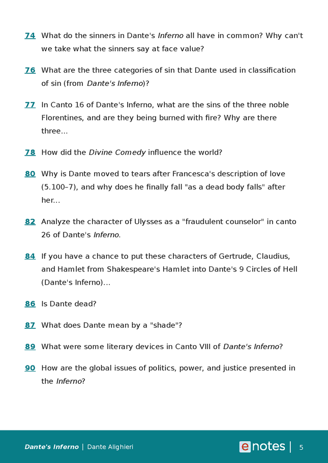 Popular Questions About Dante's Inferno - eNotes.com