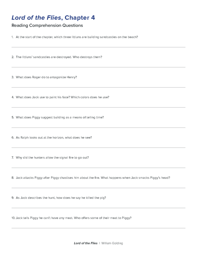 Lord of the Flies Reading Quiz - eNotes.com