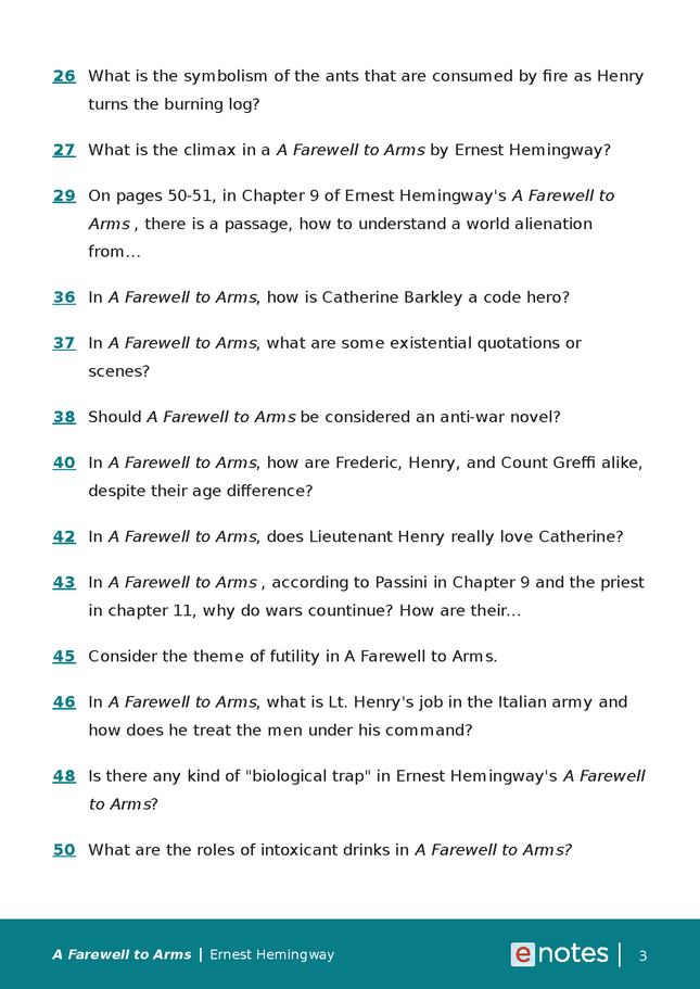 Popular Questions About A Farewell to Arms - eNotes.com