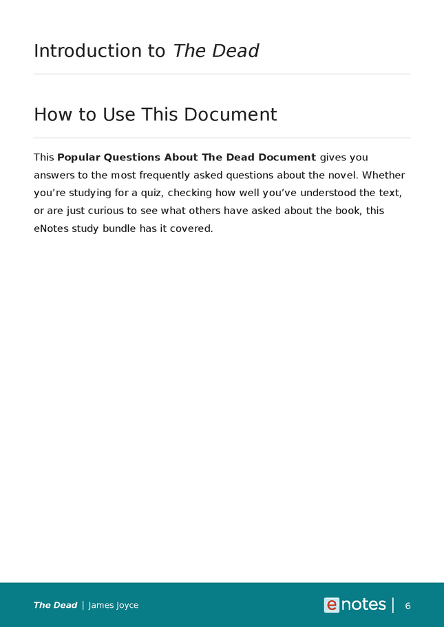 Popular Questions About The Dead - eNotes.com