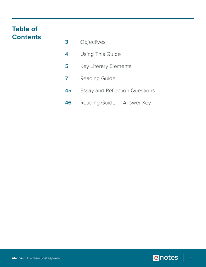 Macbeth Reading Guide - eNotes.com