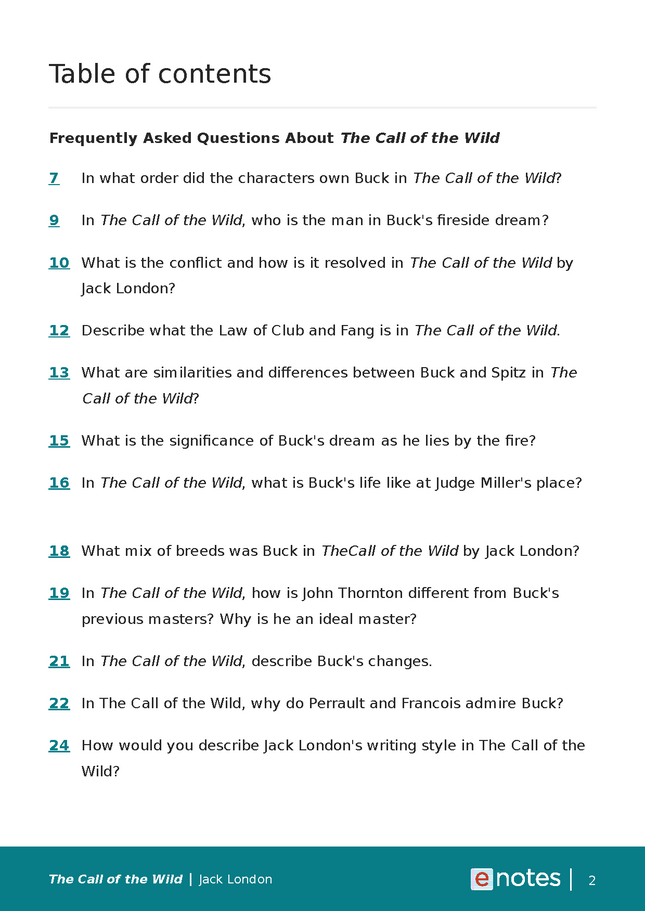 Popular Questions About The Call of the Wild - eNotes.com
