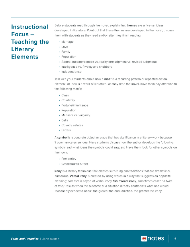 Pride and Prejudice eNotes Lesson Plan - eNotes.com