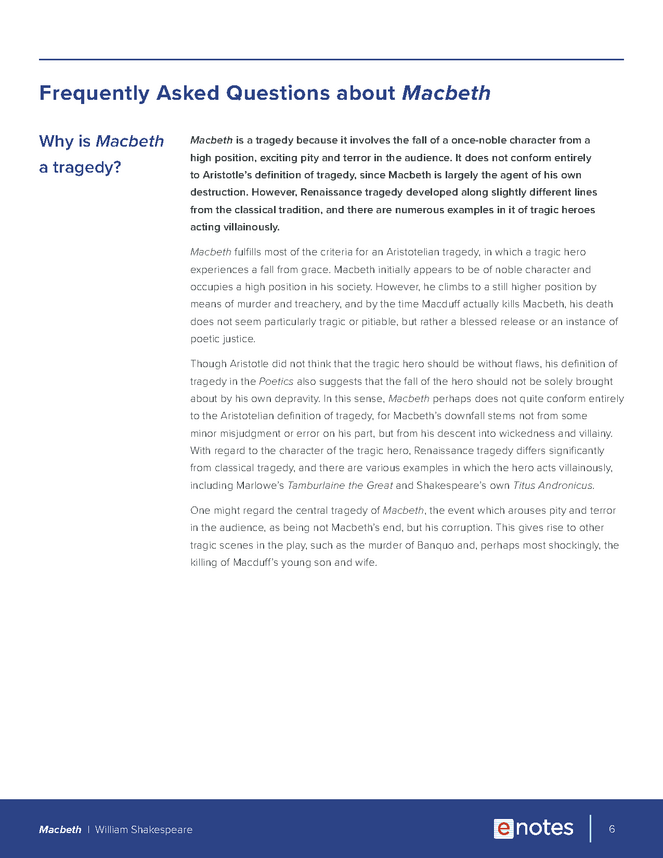 Macbeth FAQ Study Bundle - eNotes.com