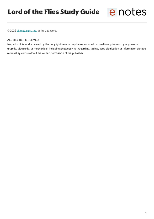 Lord of the Flies Study Guide - eNotes.com