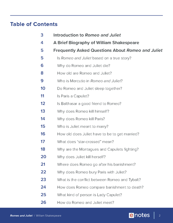 Romeo and Juliet FAQ Study Bundle - eNotes.com