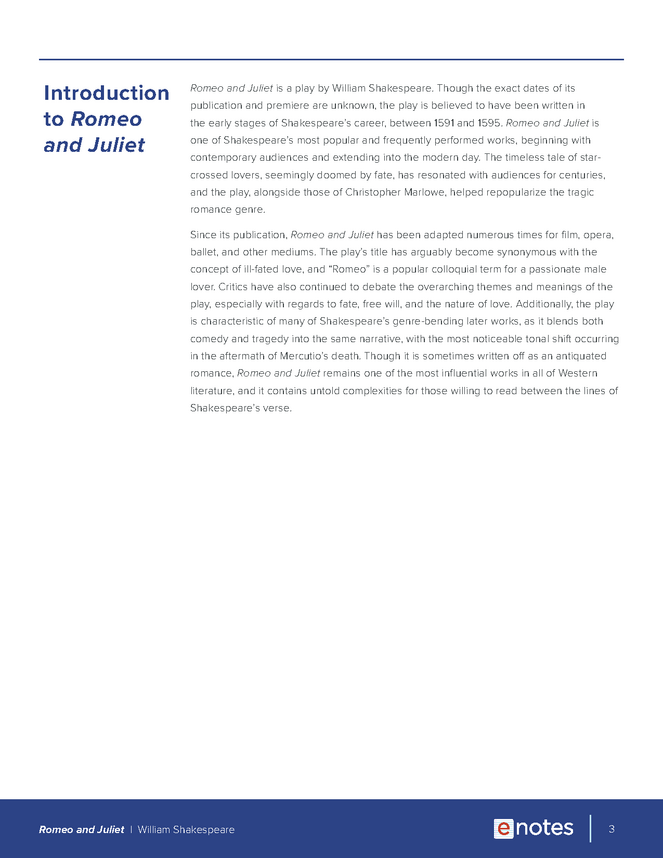Romeo and Juliet FAQ Study Bundle - eNotes.com