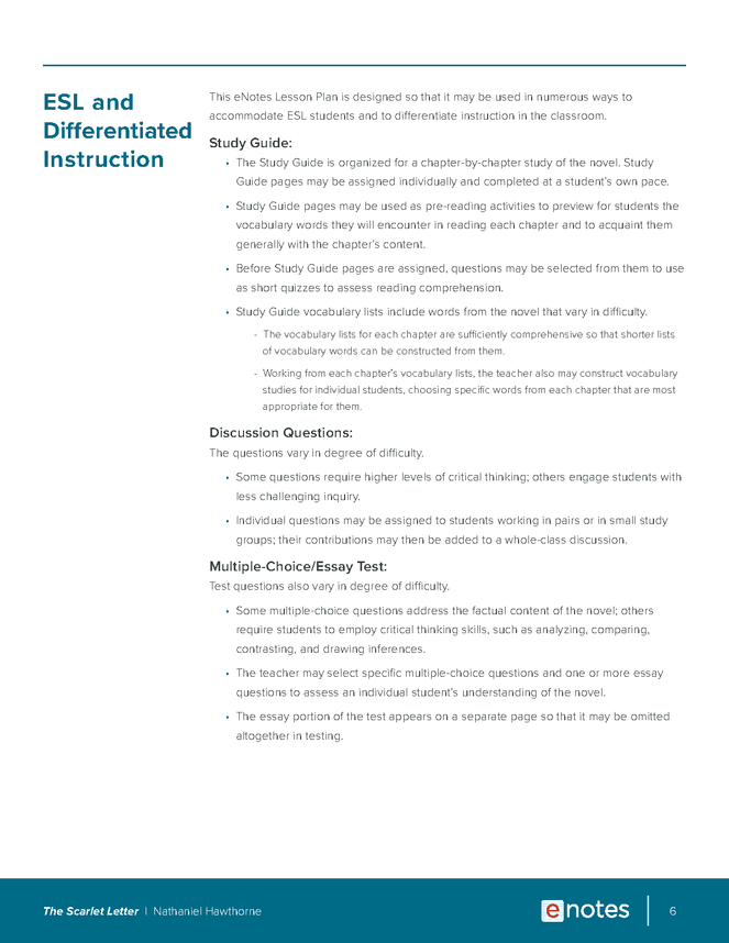 The Scarlet Letter eNotes Lesson Plan - eNotes.com