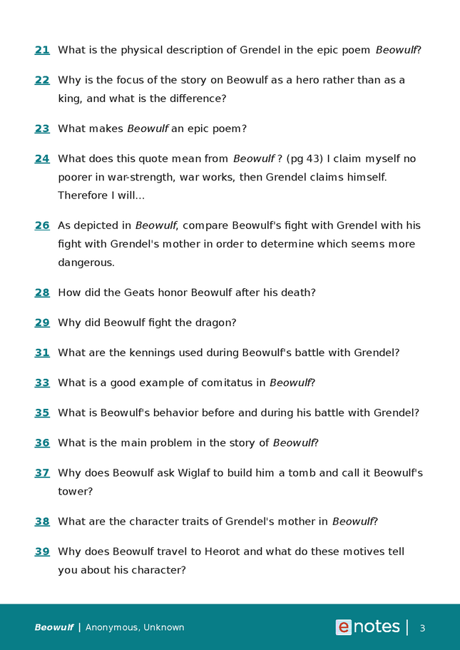 Popular Questions About Beowulf - eNotes.com