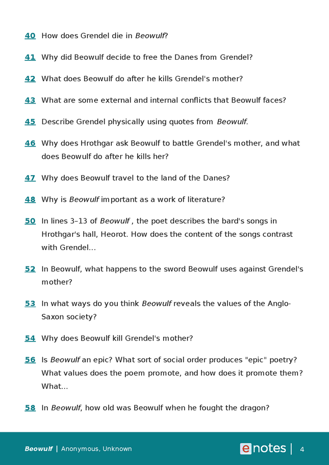 Popular Questions About Beowulf - eNotes.com