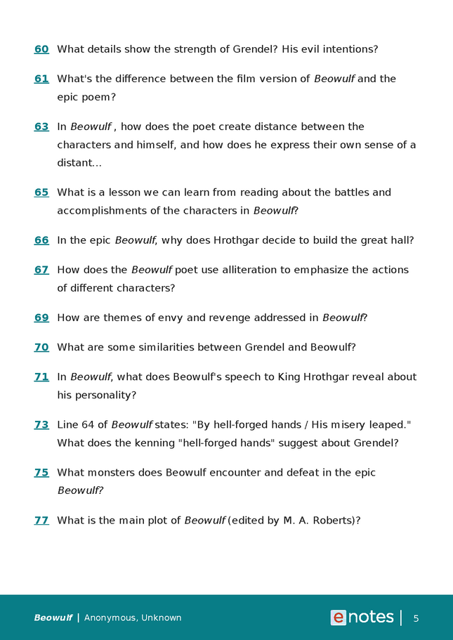 Popular Questions About Beowulf - eNotes.com