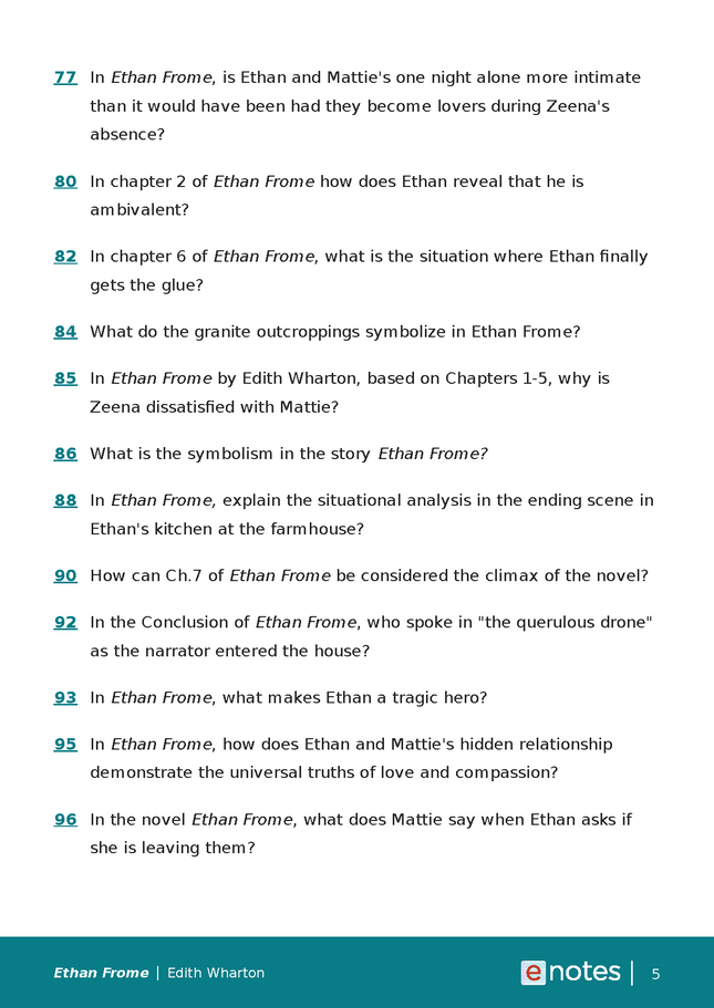 Popular Questions About Ethan Frome - eNotes.com