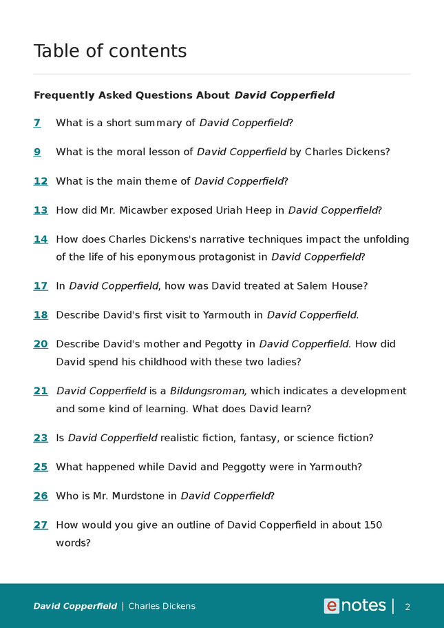 Popular Questions About David Copperfield - eNotes.com