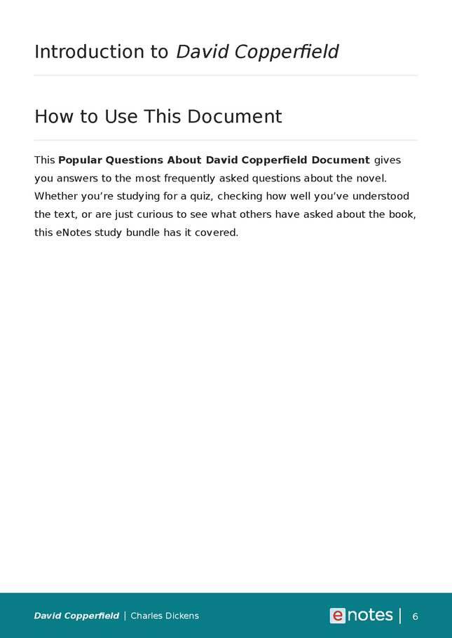 Popular Questions About David Copperfield - eNotes.com