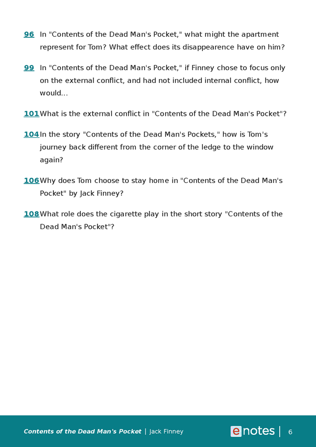 Popular Questions About Contents of the Dead Man's Pocket - eNotes.com