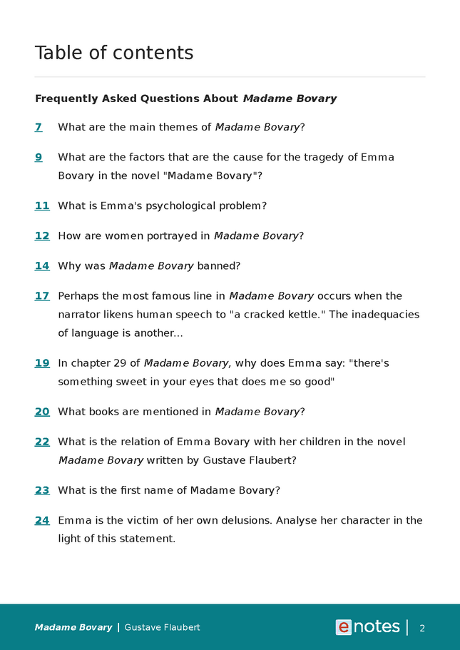 Popular Questions About Madame Bovary - eNotes.com