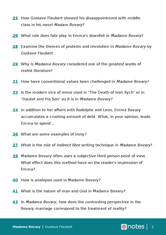 Popular Questions About Madame Bovary - eNotes.com