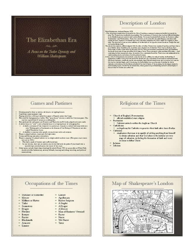Elizabethan Era and Shakespeare Presentation in PDF - File 1 of 4 ...