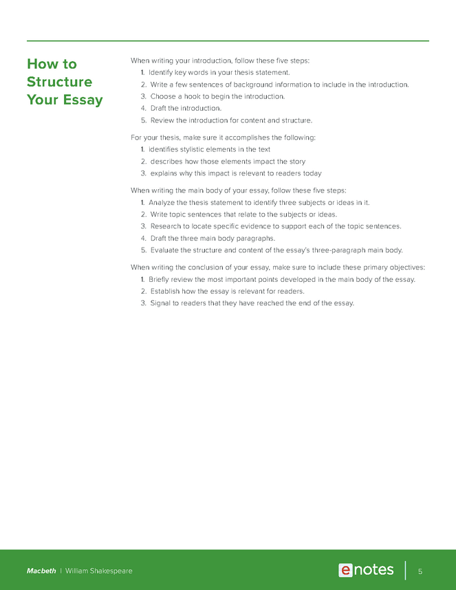 How to Write an Essay on Macbeth - eNotes.com