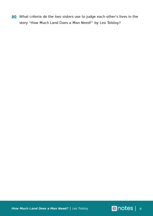 Popular Questions About How Much Land Does a Man Need? - eNotes.com