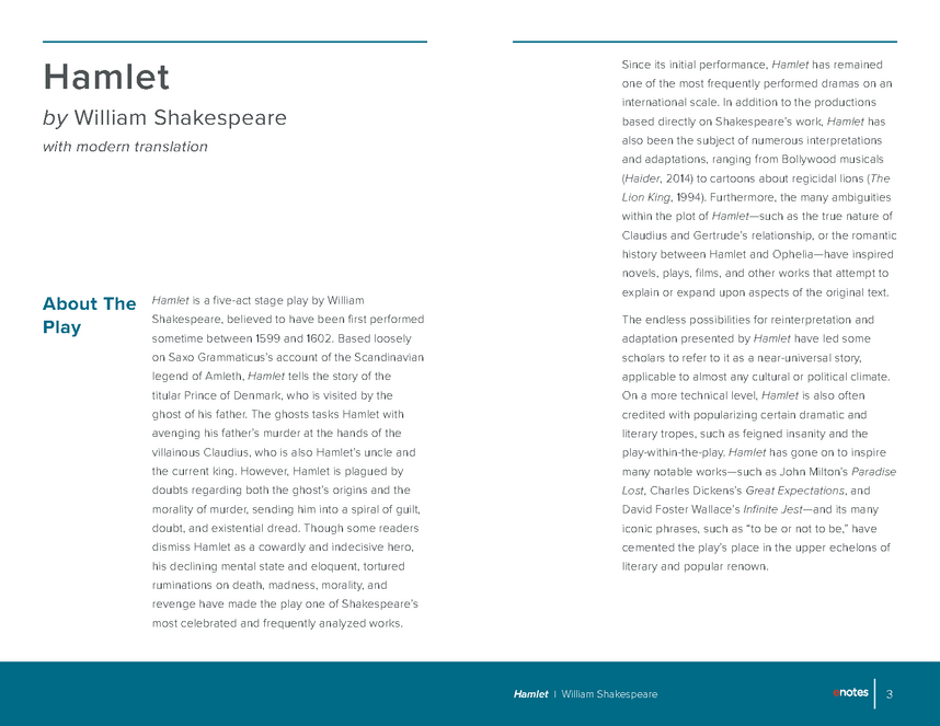 Modern Translation: Hamlet - eNotes.com