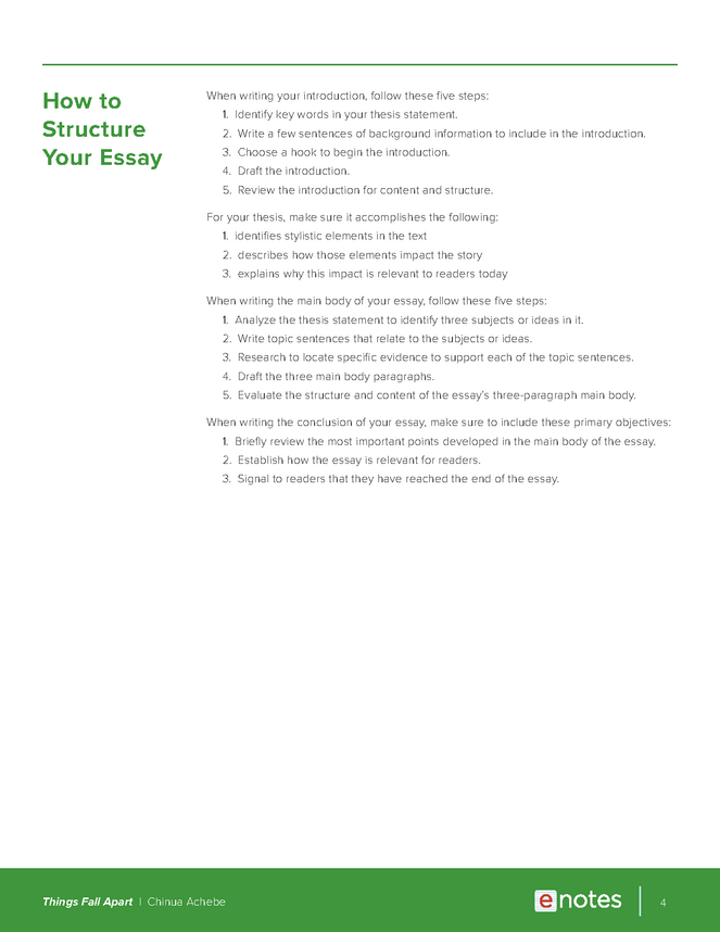 How to Write an Essay about Things Fall Apart - eNotes.com