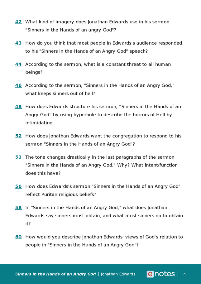 Popular Questions About Sinners in the Hands of an Angry God - eNotes.com