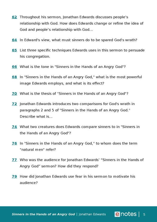 Popular Questions About Sinners in the Hands of an Angry God - eNotes.com