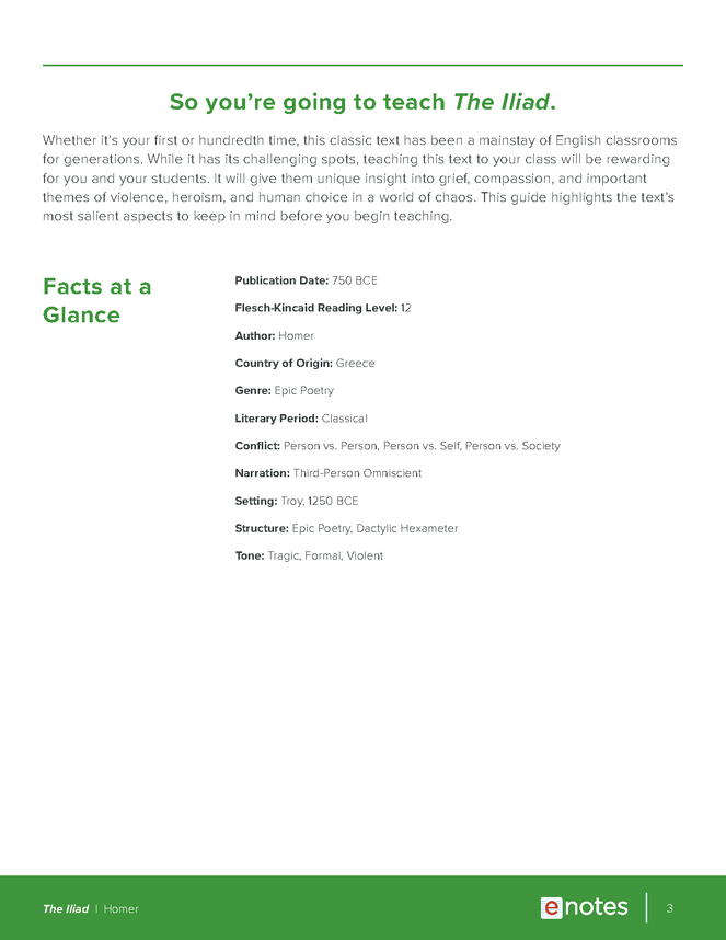 Iliad eNotes Teaching Guide - eNotes.com