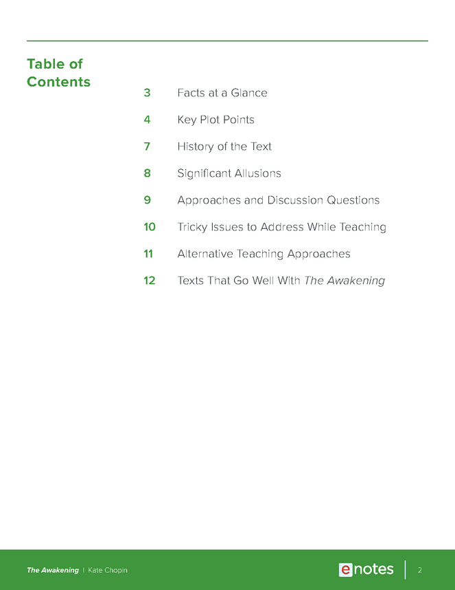 The Awakening eNotes Teaching Guide - eNotes.com