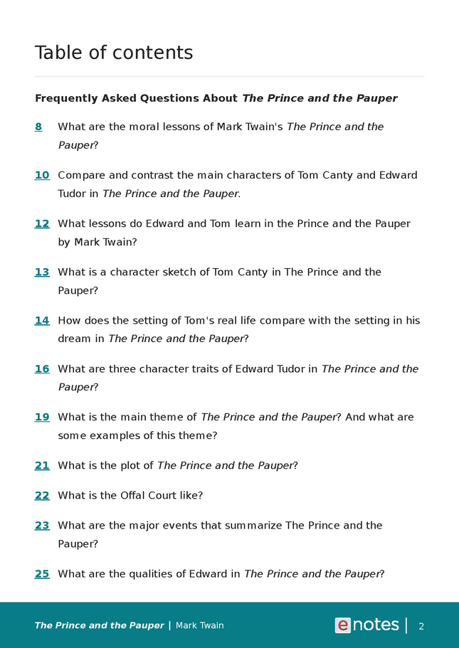 Popular Questions About The Prince and the Pauper - eNotes.com