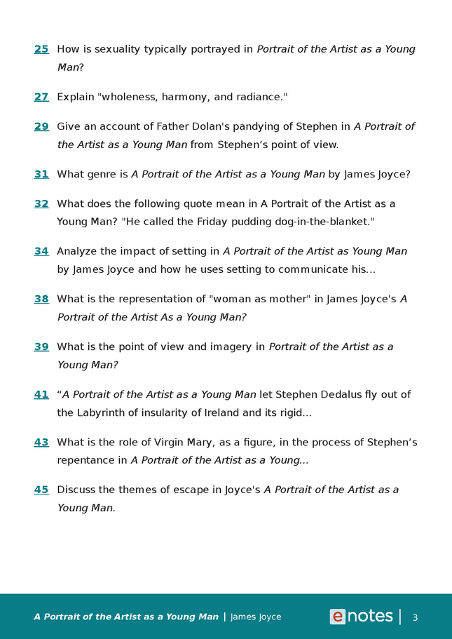 Popular Questions About A Portrait of the Artist as a Young Man ...