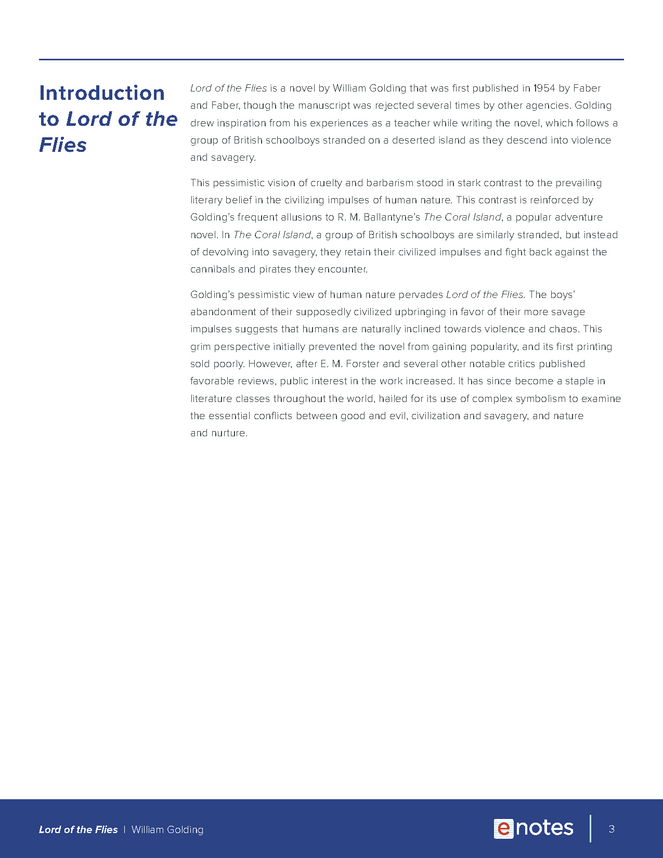 Lord of the Flies FAQ Study Bundle - eNotes.com