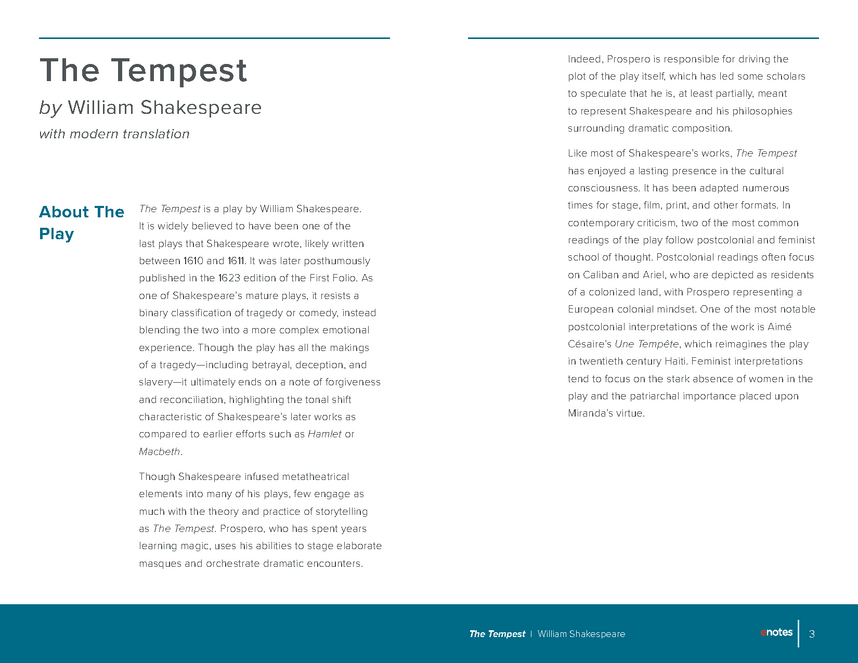Modern Translation: The Tempest - eNotes.com