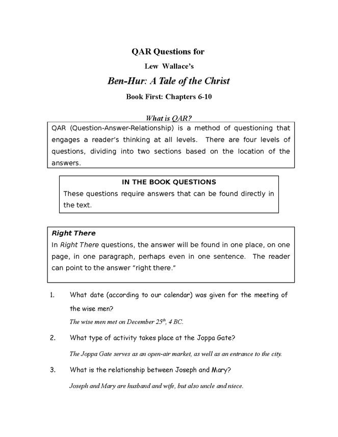 What Are The 4 Types Of Qar Questions