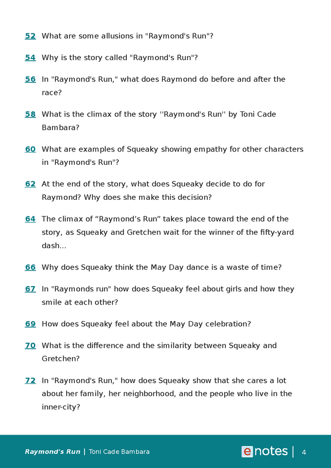 Popular Questions About Raymond's Run - eNotes.com